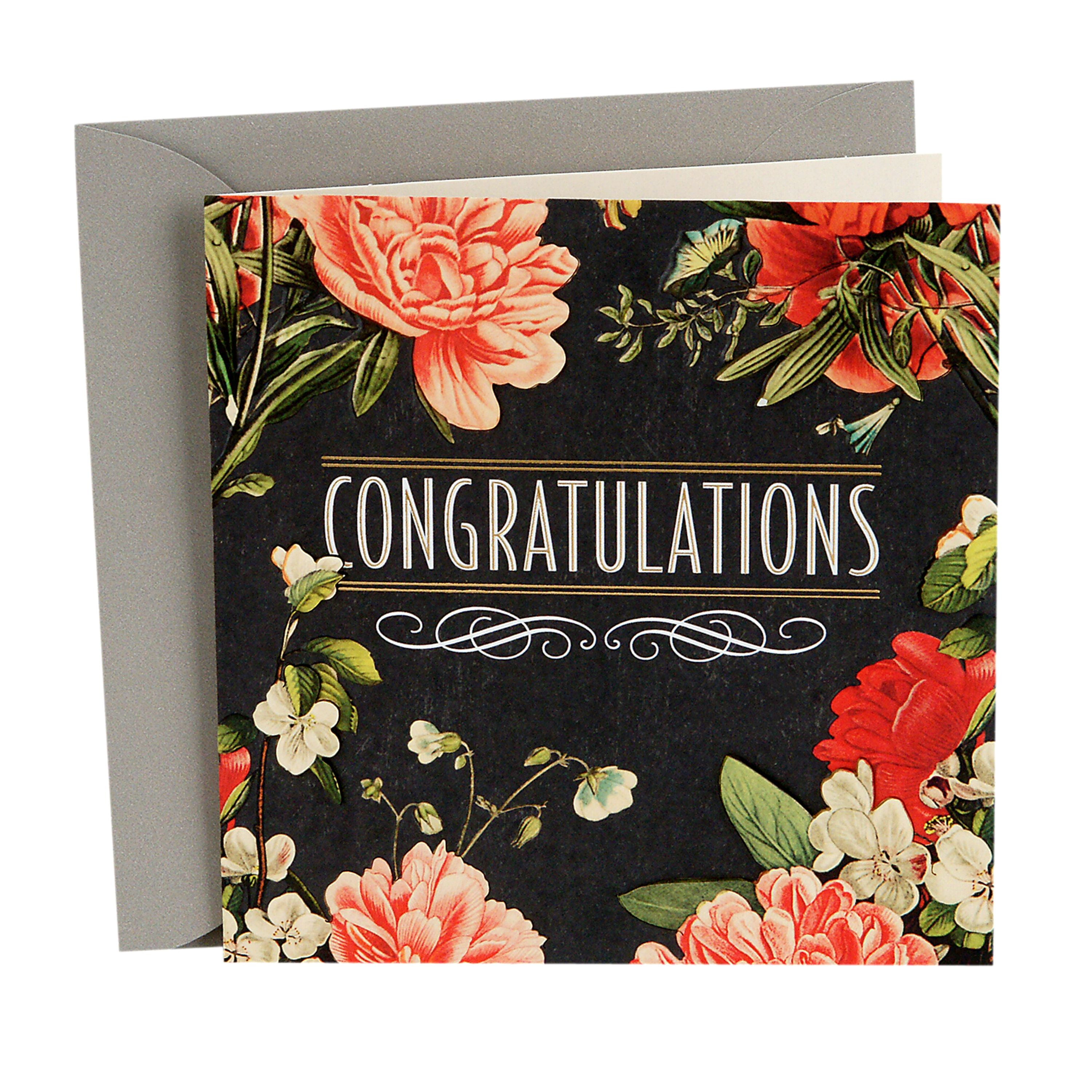 Signature Wedding Card: Flowery Congratulations - Walmart.com