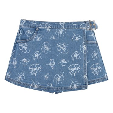 Squeeze Girls' Utility Pocket Denim Skort, Sizes 7-12 - Walmart.com