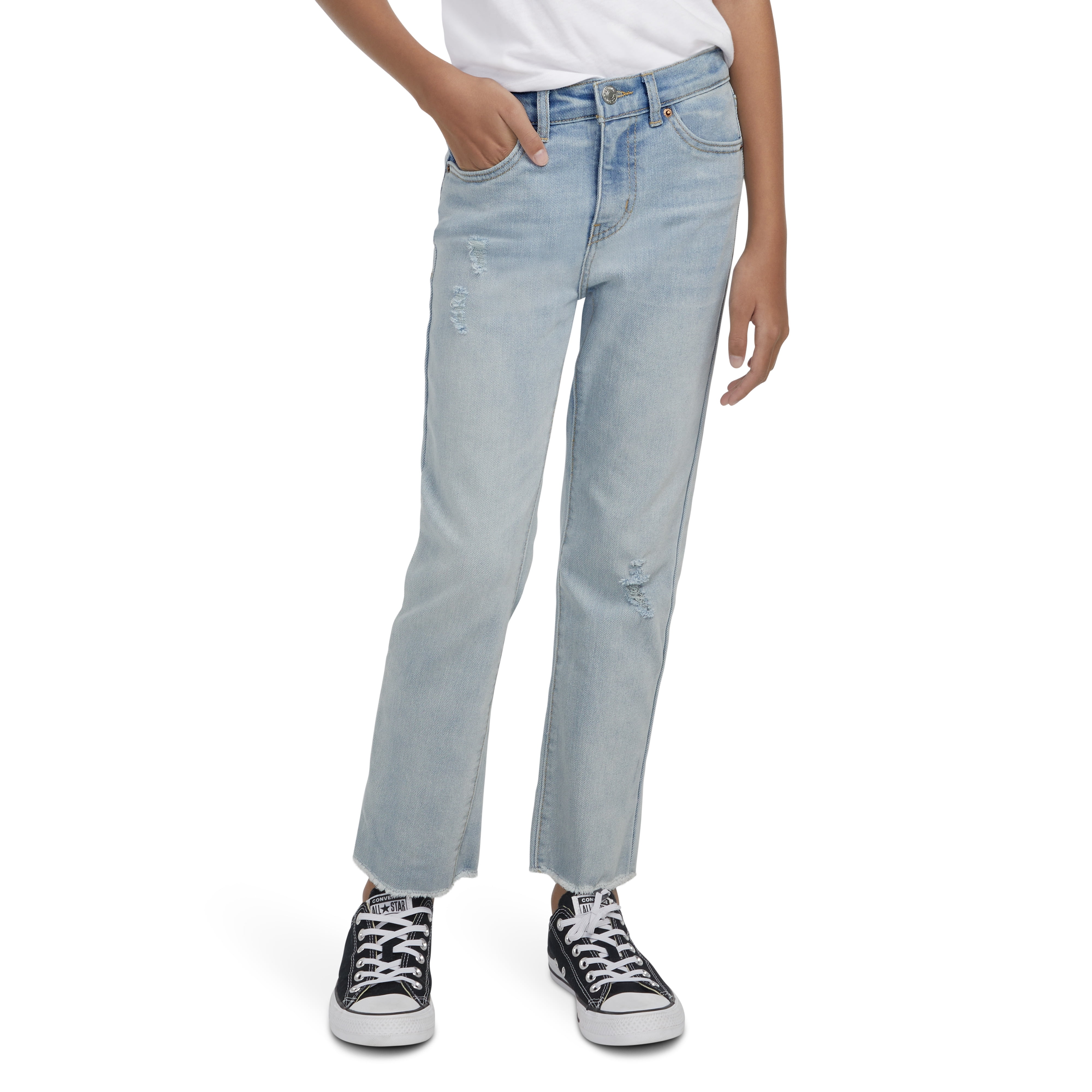 Levi Strauss Signature Girls Heritage Ankle Straight Jeans, Sizes 5-14 ...
