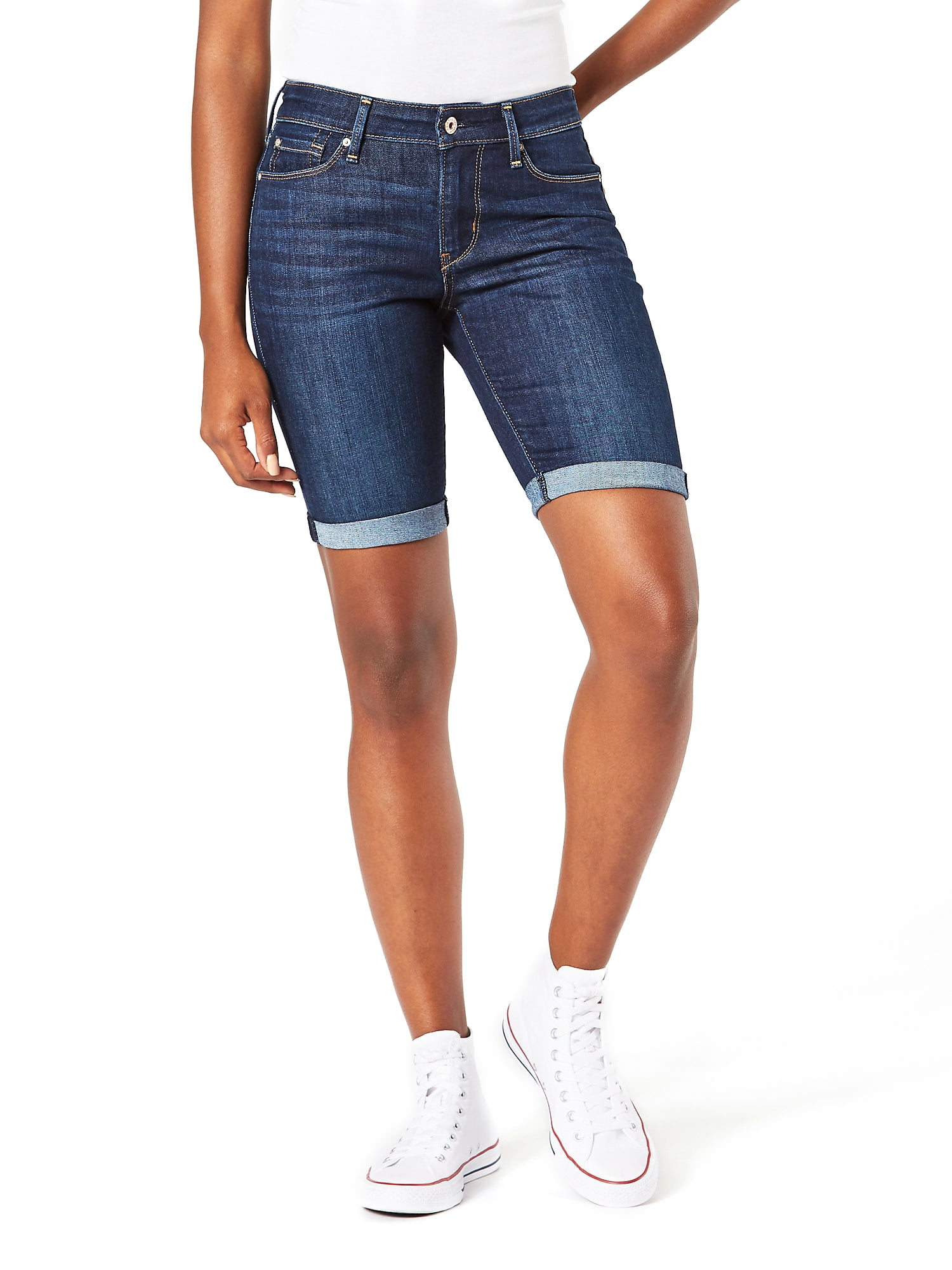 Levi Strauss Signature Women's and Women's Plus Bermuda Shorts, Sizes 2 ...
