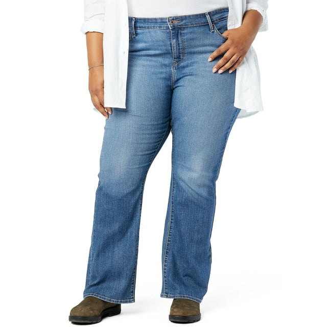 Levi Strauss Signature Women's and Women's Plus Mid Rise Bootcut Jeans ...