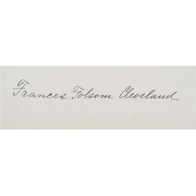 Signature of Frances Clara Folsom Cleveland Preston 1864 to 1947 Wife ...