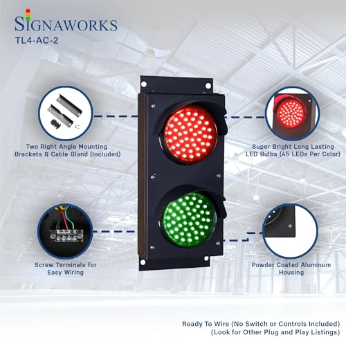 Signaworks LED 2 Light Red/Green LED Loading Dock Bay Traffic Light 4 ...