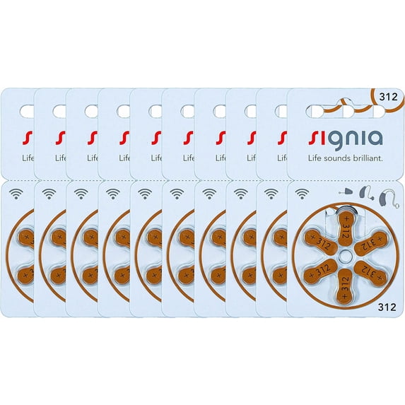 Signia Size 312 (Pack of 60) - Hearing Aid Batteries - Walmart.com