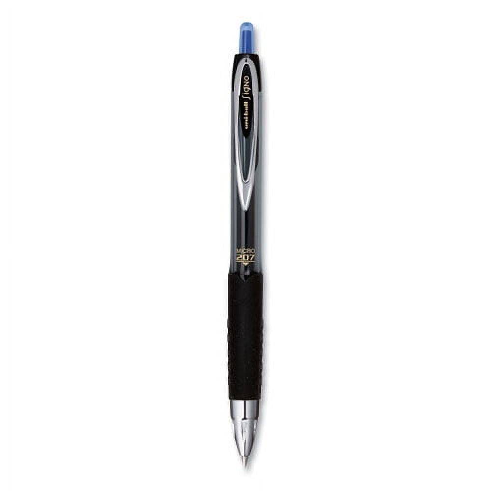 Uni-ball Signo 207 Retractable Gel Pen, Micro 0.5 mm Tip, Blue Ink, 2 ...