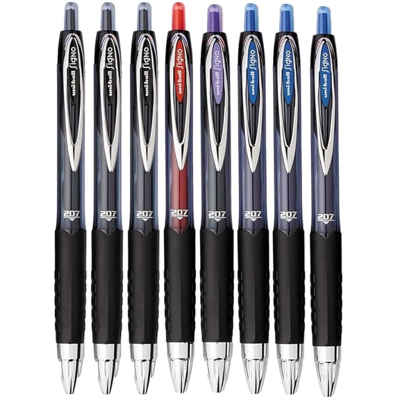 Signo 207 Roller Ball Retractable Gel Pens, Medium Point (0.7mm), Black ...