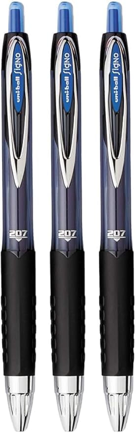 Signo 207 Roller Ball Retractable Gel Pens, Medium Point (0.7mm), Black ...