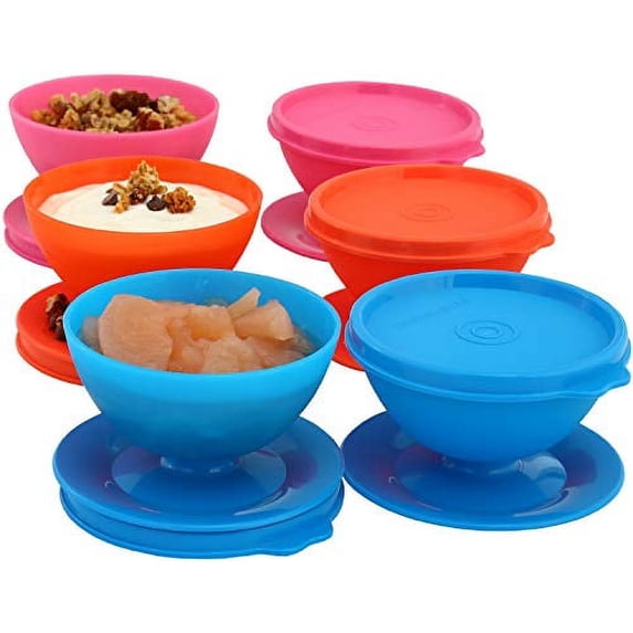 5 oz Dessert Ice Cream Cups with Lids - Set of 6, Reusable, Freezer ...