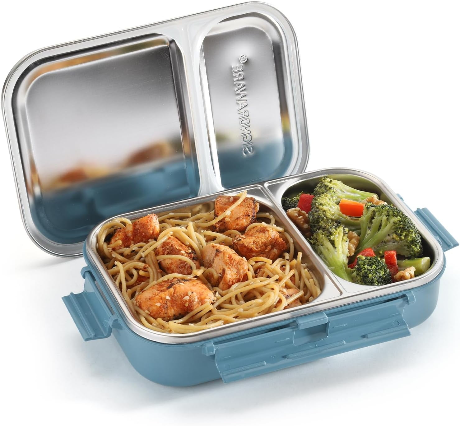 Signora Ware Portion Control Bento Lunch Box 2 Compartment Snack ...