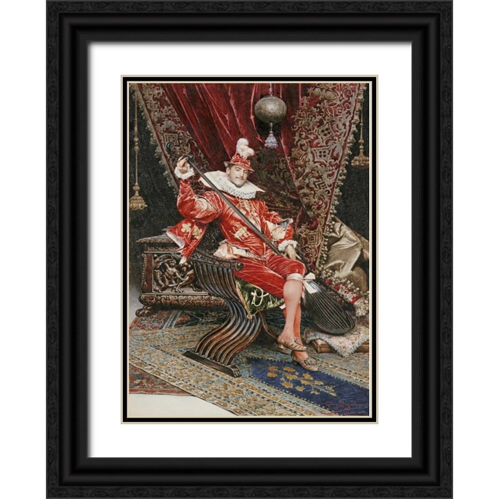 Signorini, Giuseppe 11x14 Black Ornate Wood Framed with Double Matting ...