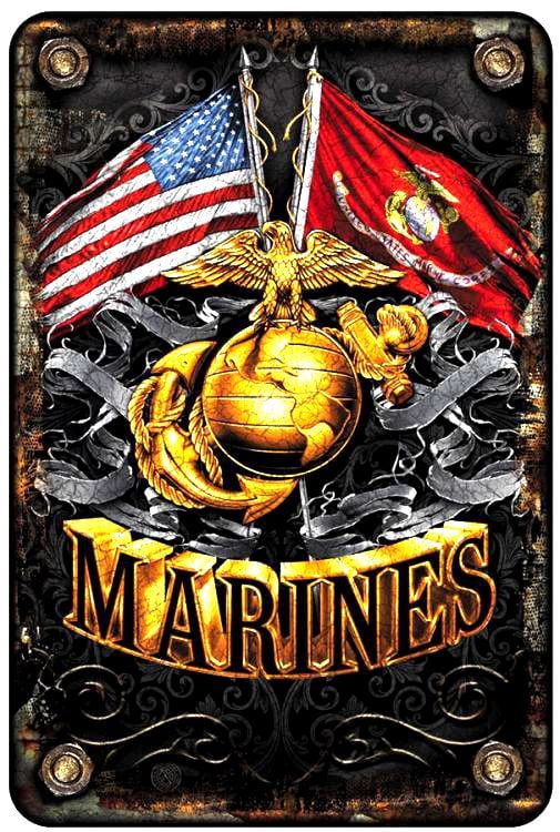 Signs 4 Fun Decorative Parking Sign | Marines Flags | 8 x12 | Embossed ...