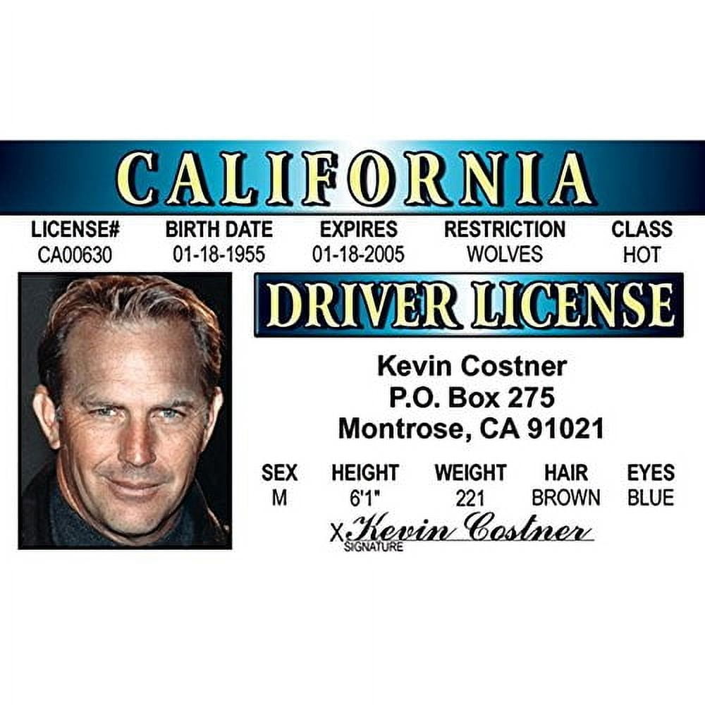 Signs 4 Fun Kevin Costner Driver's License Sign - Walmart.com