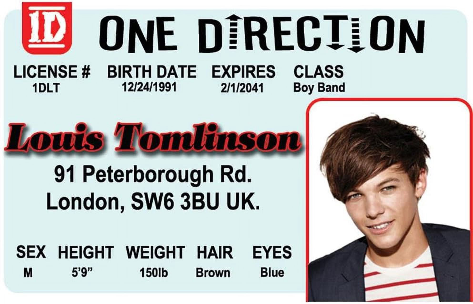 Signs 4 Fun NROID1D5 Louis Tomlinson's Driver's License - Walmart.com