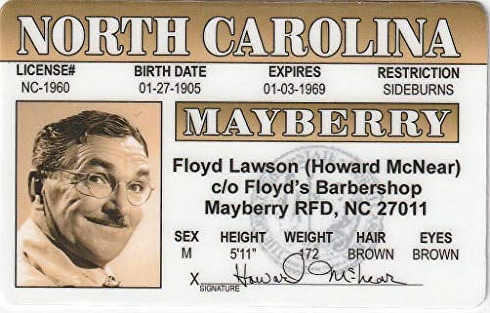Signs 4 Fun Parody Driver’s License | Barber Shop Floyd Lawson ID ...