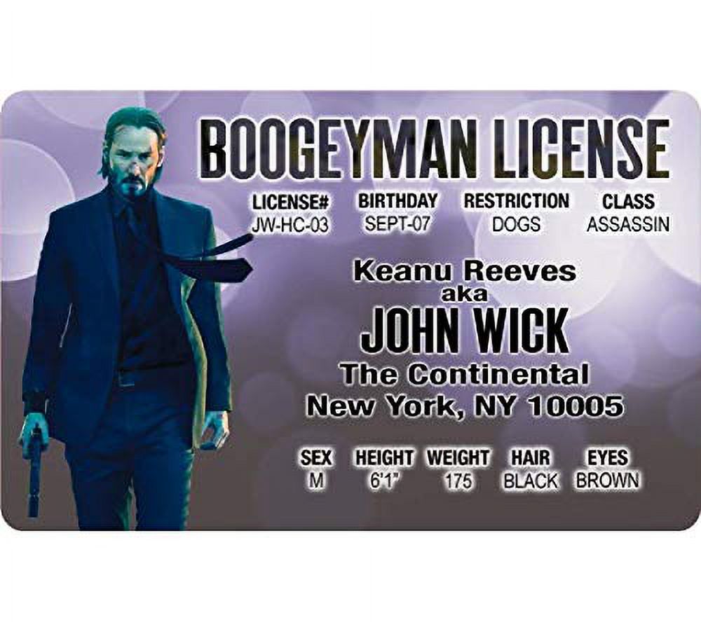 Signs 4 Fun Parody ID | John Wick ID | Fake ID Novelty Card ...