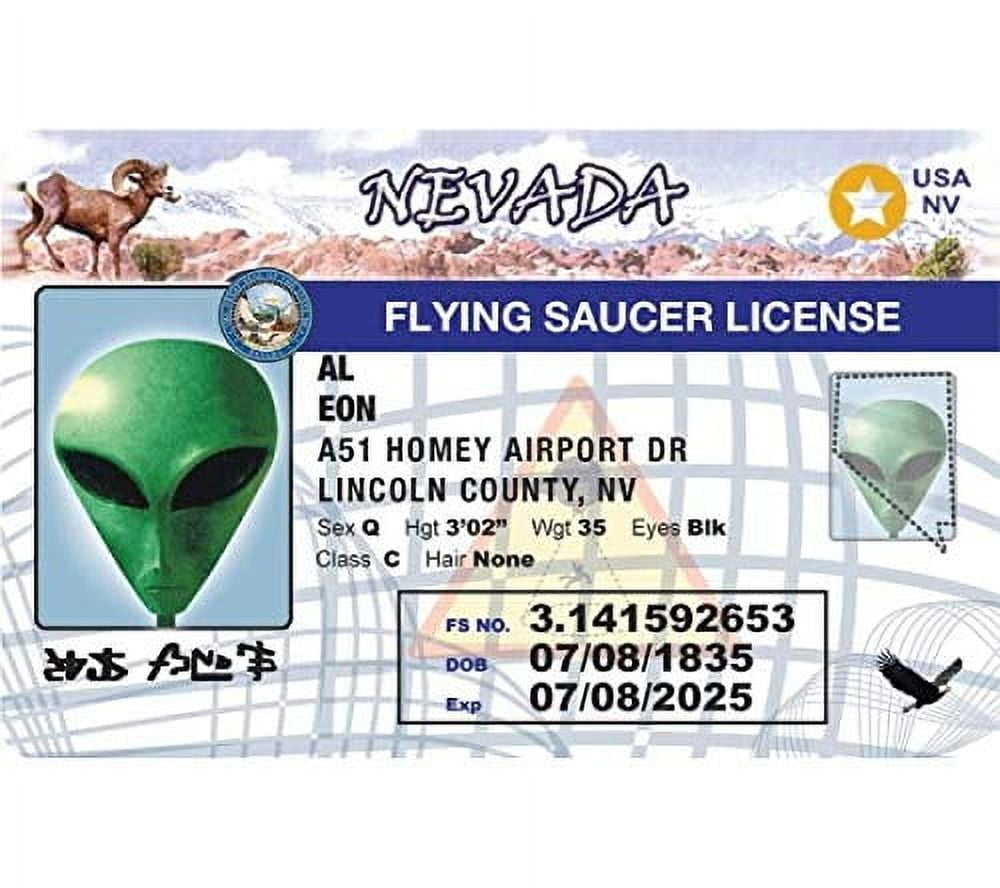 Signs 4 Fun Parody ID | Nevada Alien ID | Fake ID Novelty Card ...