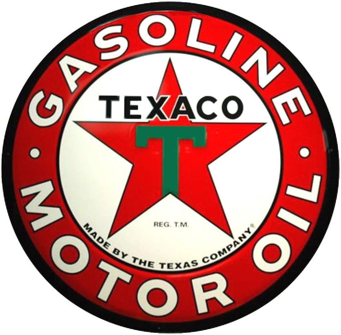 Signs 4 Fun SCTX7 Texaco Logo Lg 24 inch Large Round Sign, Red ...