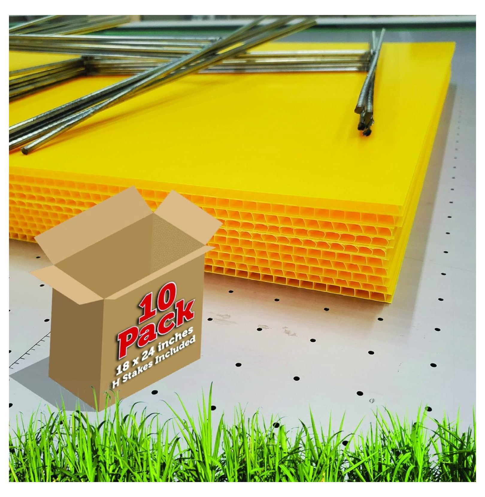 Signs At Cost 18inch x 24inch (10 Pack) Blank Yellow Yard Signs with ...