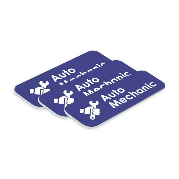 Signs ByLITA Auto Mechanic Graphic Car Service 1x3” Name Tag/Badge ...