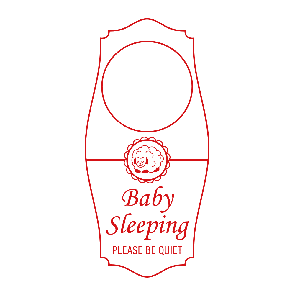Signs ByLITA Baby Sleeping Please Be Quiet Door Hanger - White Red, 4 ...