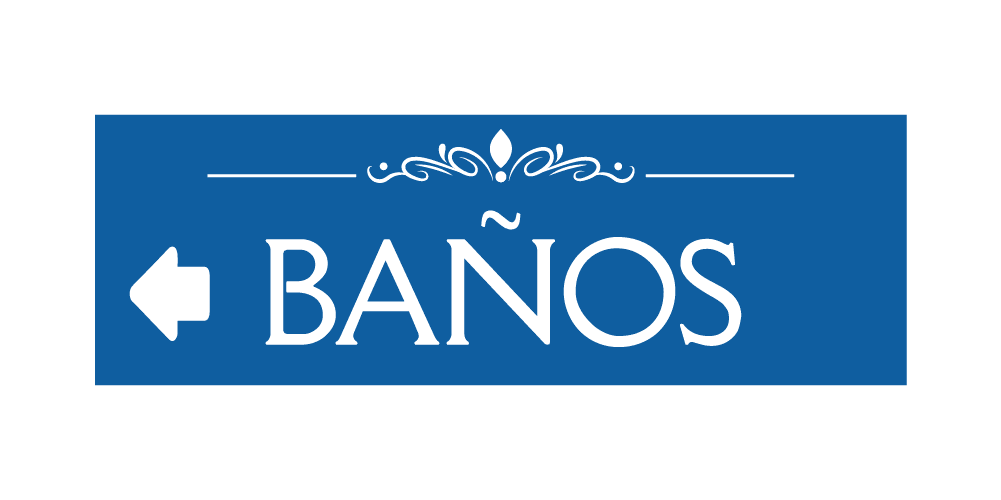 Signs ByLITA Basic Baños Left Arrow Directional Sign (Blue) - Small ...