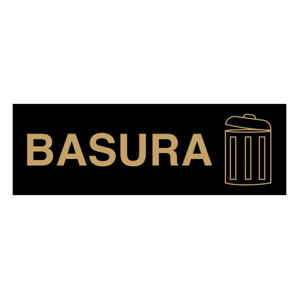 Signs ByLITA Basic Basura Sign (Black Gold) - Large - Walmart.com