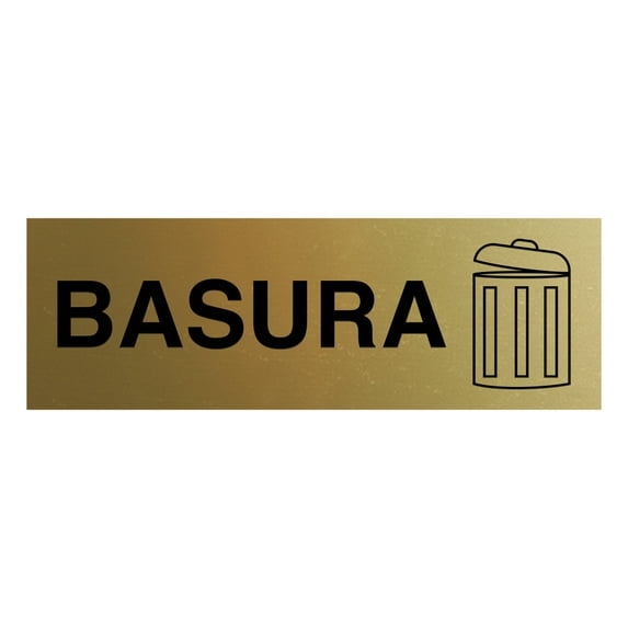 Signs ByLITA Basic Basura Sign (Brushed Gold) - Large - Walmart.com
