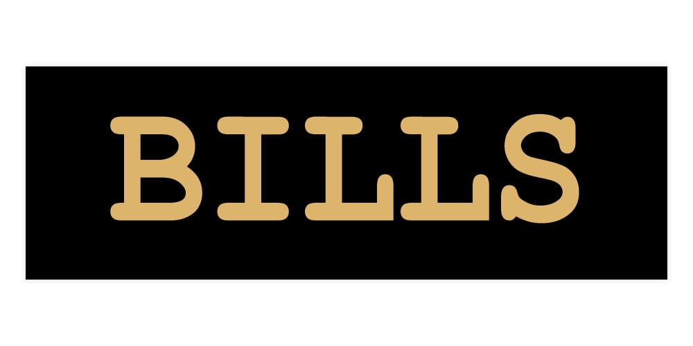 Signs ByLITA Basic Bills Sign (Black Gold) - Large - Walmart.com