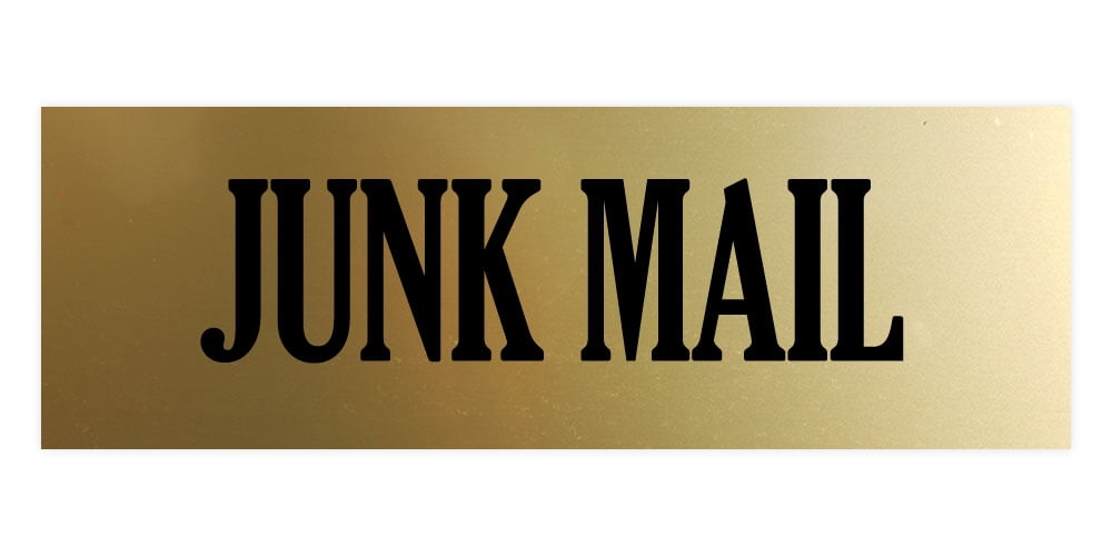 Signs ByLITA Basic Junk Mail Sign (Brushed Gold) - Small - Walmart.com