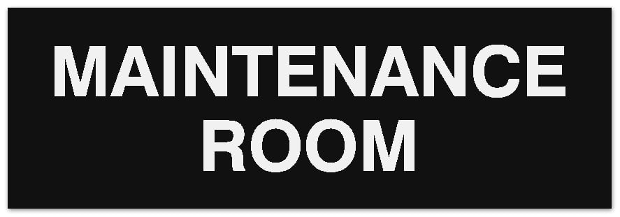 Signs ByLITA Basic Maintenance Room Sign - Laser-Engraved Lettering ...