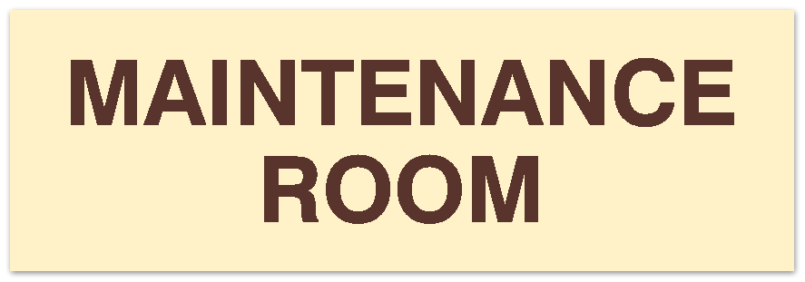 Signs ByLITA Basic Maintenance Room Sign - Laser-Engraved Lettering ...