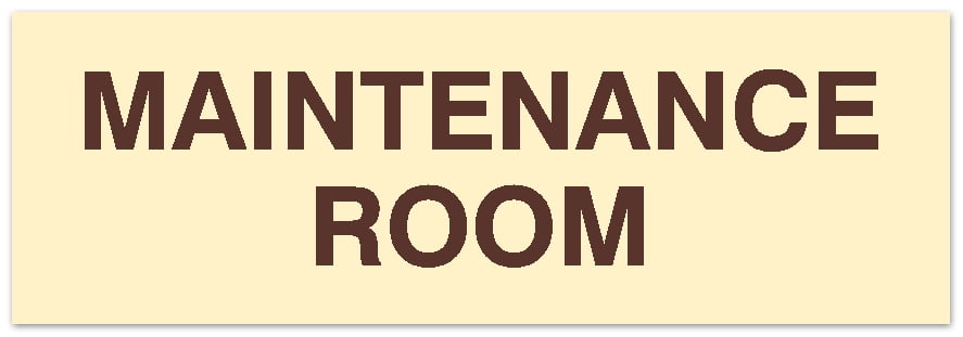 Signs ByLITA Basic Maintenance Room Sign - Laser-Engraved Lettering ...
