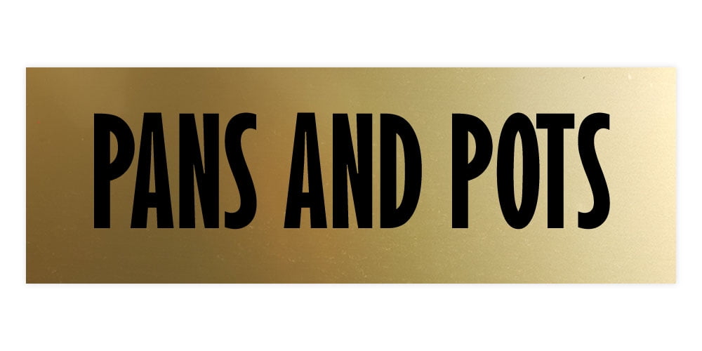 Signs ByLITA Basic Pans and Pots Sign (Brushed Gold) - Large - Walmart.com