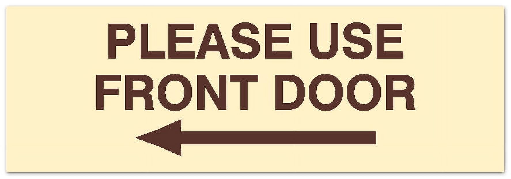 Signs ByLITA Basic Please Use Front Door Left Sign - Laser-Engraved ...