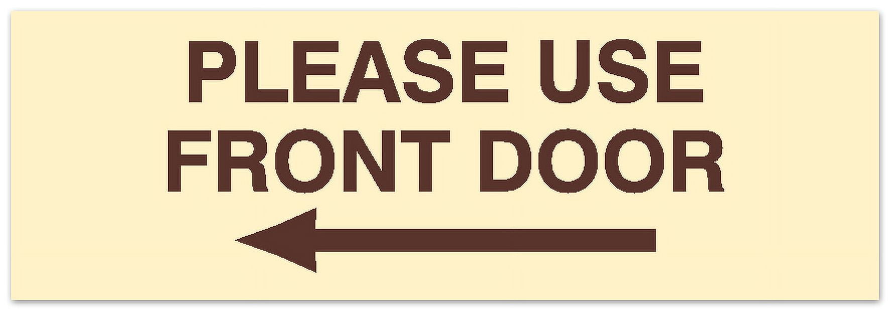 Signs ByLITA Basic Please Use Front Door Left Sign - Laser-Engraved ...