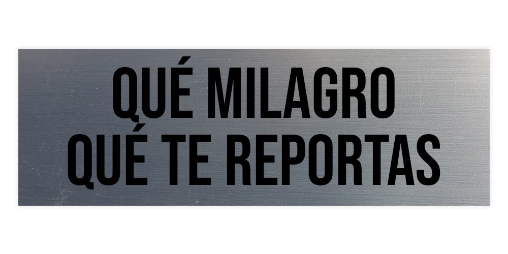 Signs ByLITA Basic Que Milagro Que Te Reportas Sign (Brushed Silver ...