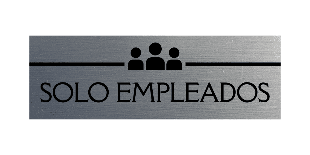Signs ByLITA Basic Solo Empleados Sign (Brushed Silver) - Large ...