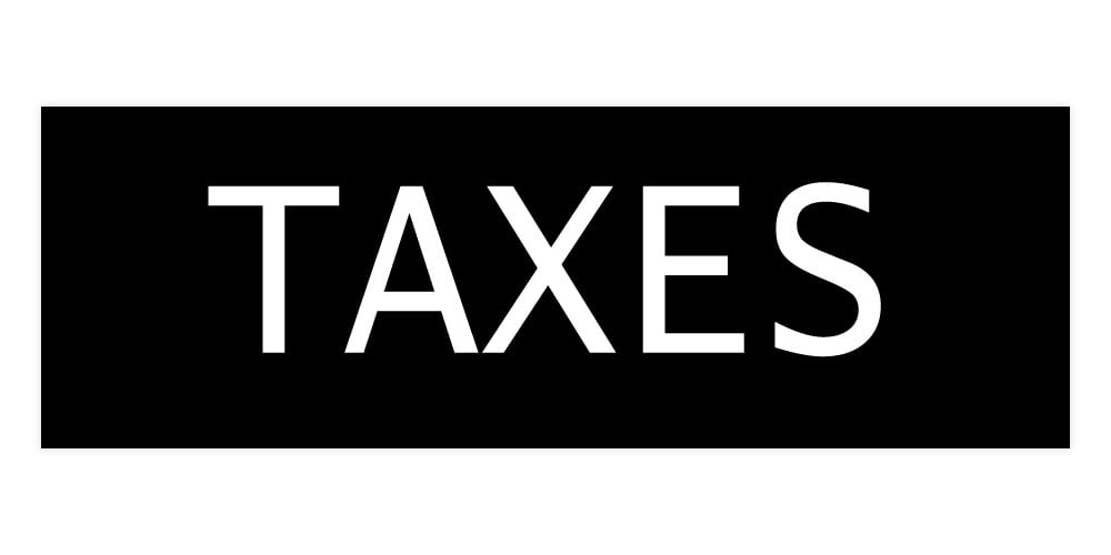 Signs ByLITA Basic Taxes Sign (Black) - Large - Walmart Business Supplies