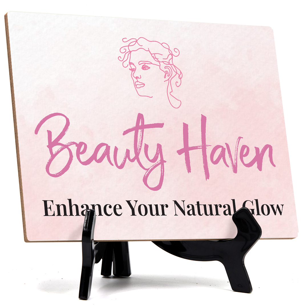 Signs ByLITA Beauty Haven: Enhance Your Natural Glow Table Sign With ...