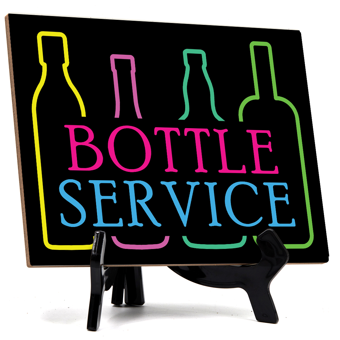Signs ByLITA Bottle Service Table Sign with Acrylic Stand (6x8 ...