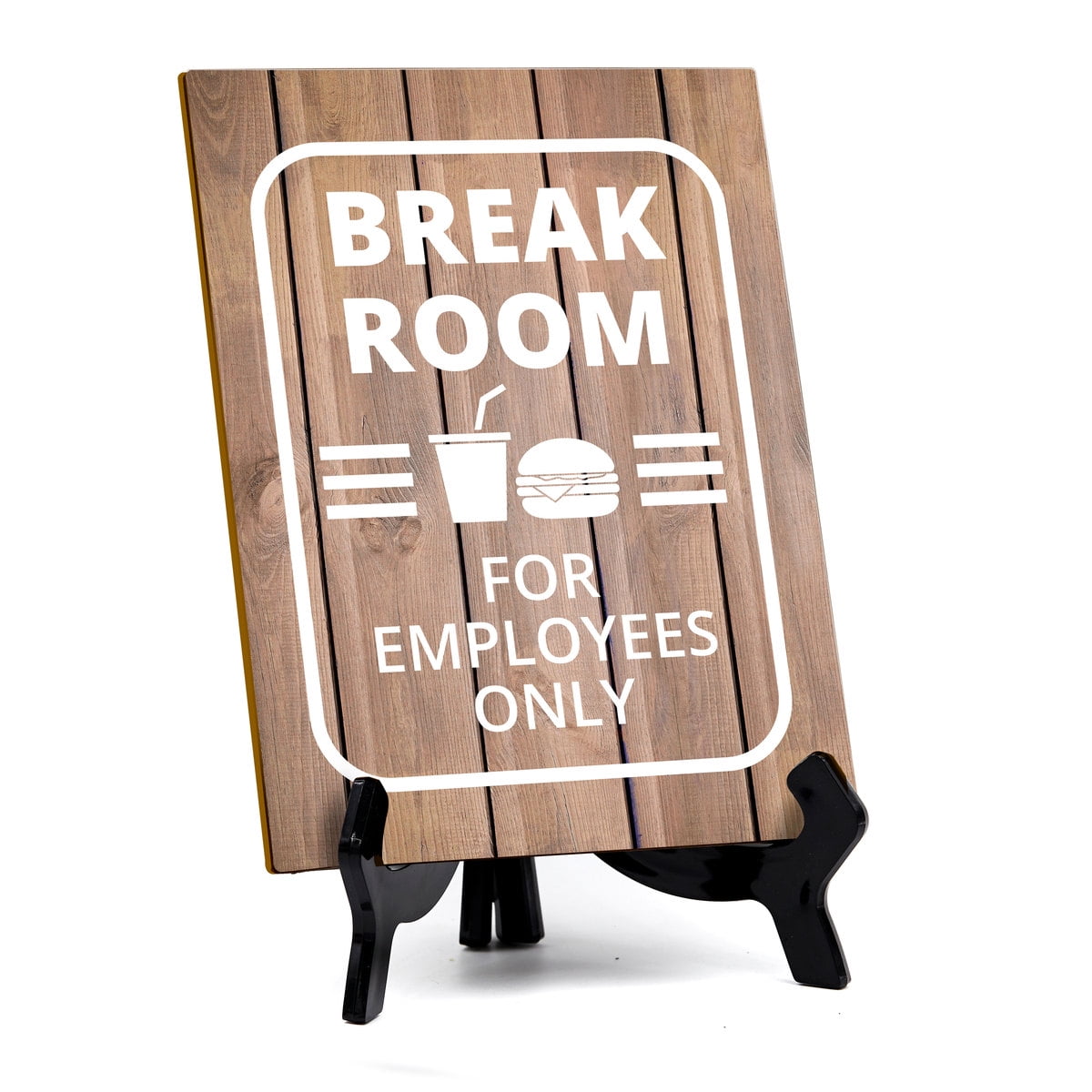 Signs ByLITA Breakroom for Employees Only Table Sign with Acrylic Stand ...