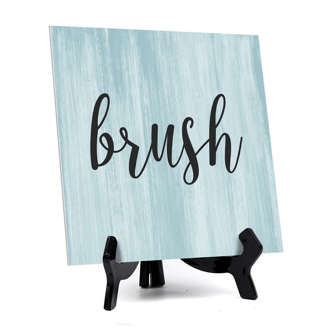 Signs ByLITA Brush, Wood Color, Square Table Sign (5" x 5”) - Walmart.com