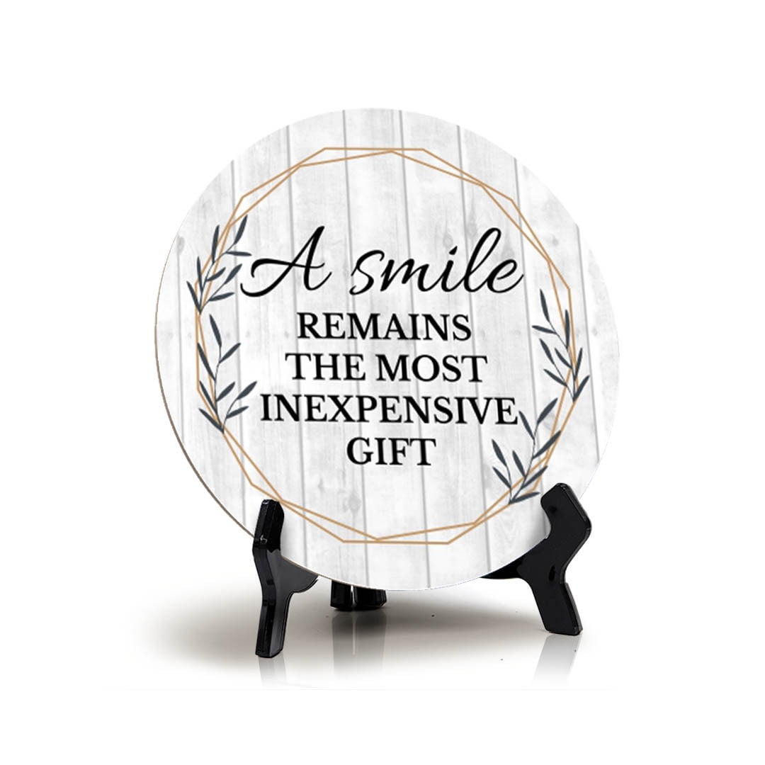 Signs ByLITA Circle A smile Remains The Most Inexpensive Gift , Wood ...