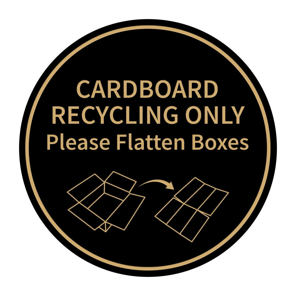 Signs ByLITA Circle Cardboard Recycling Only Please Flatten Boxes Sign ...