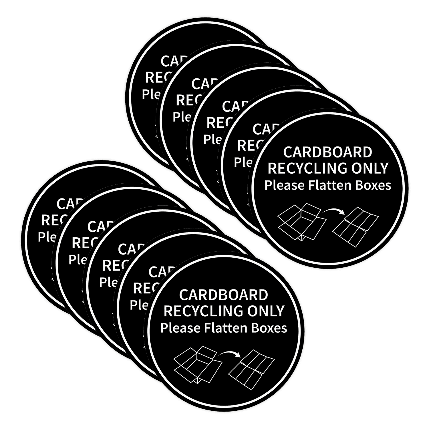 Signs ByLITA Circle Cardboard Recycling Only Please Flatten Boxes Sign ...