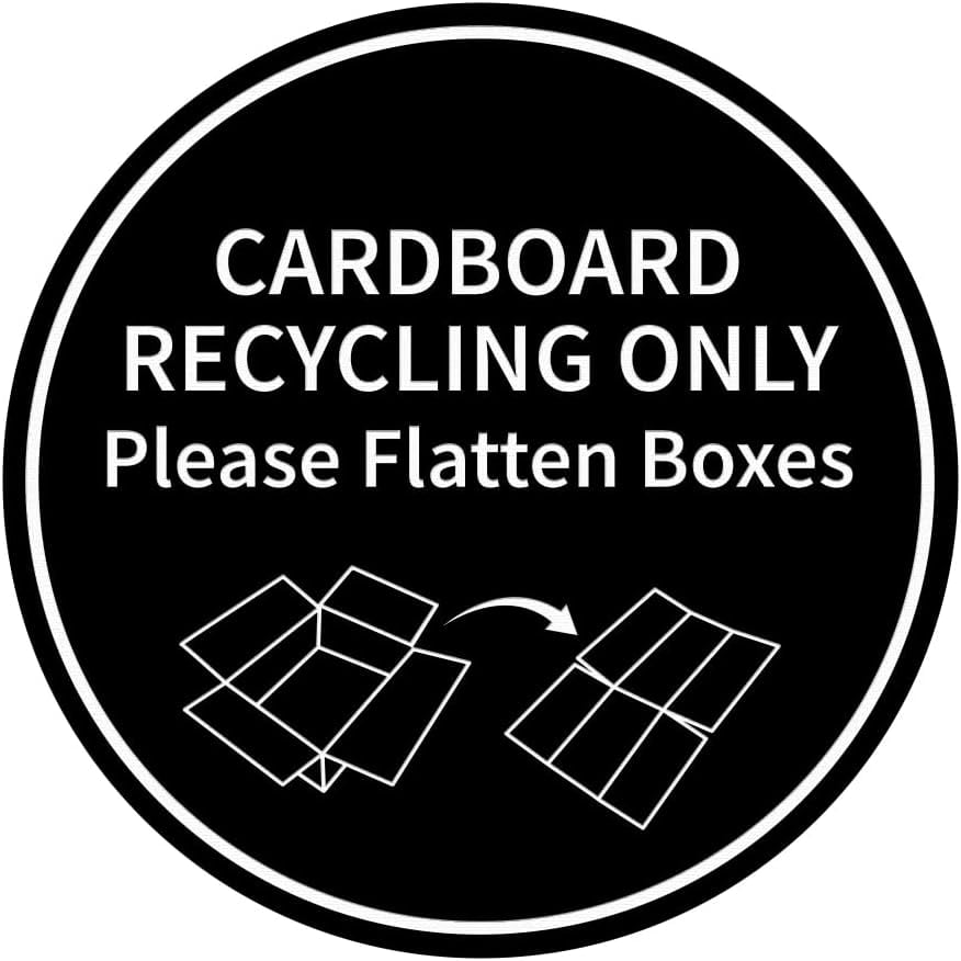 Signs ByLITA Circle Cardboard Recycling Only Please Flatten Boxes Sign ...
