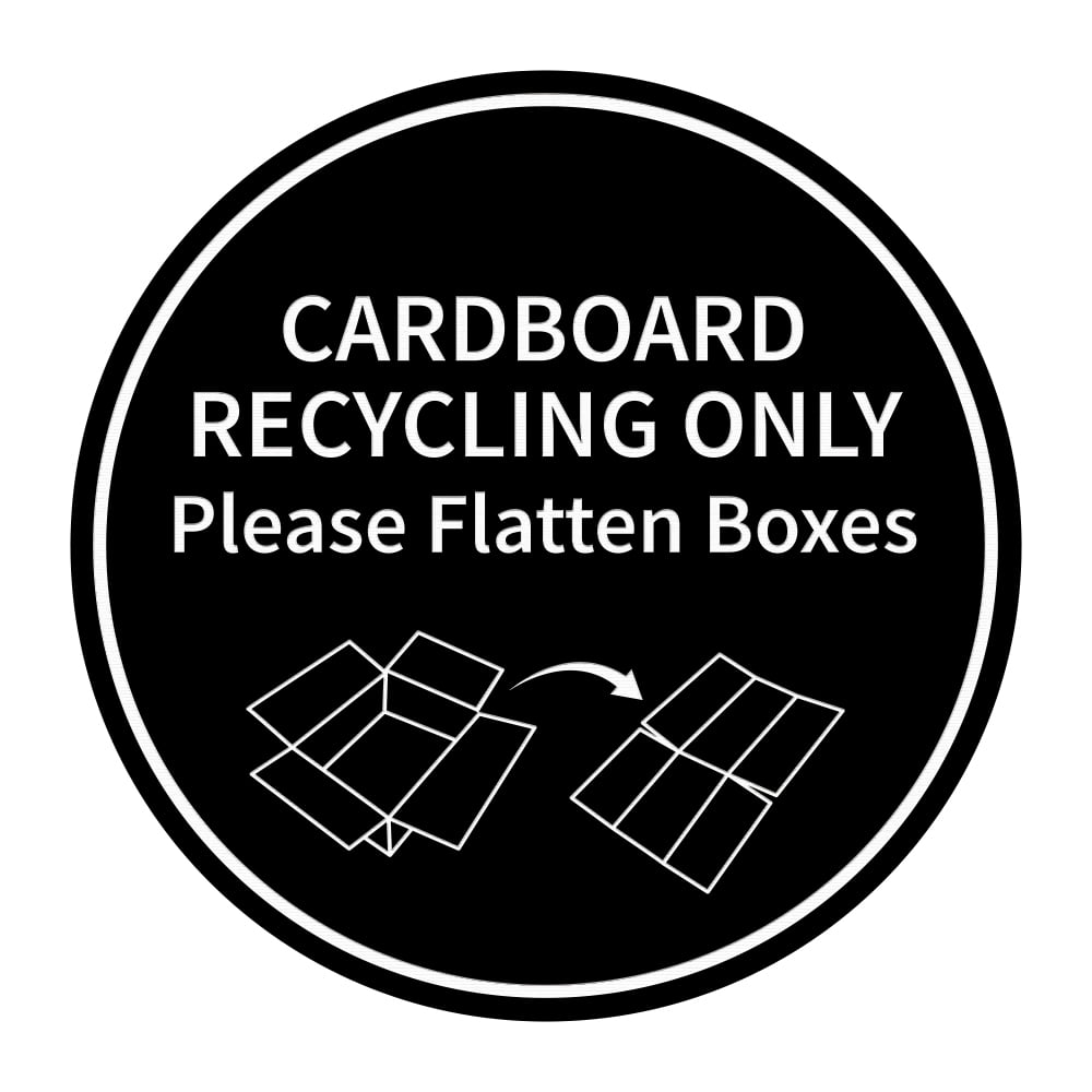 Signs ByLITA Circle Cardboard Recycling Only Please Flatten Boxes Sign ...
