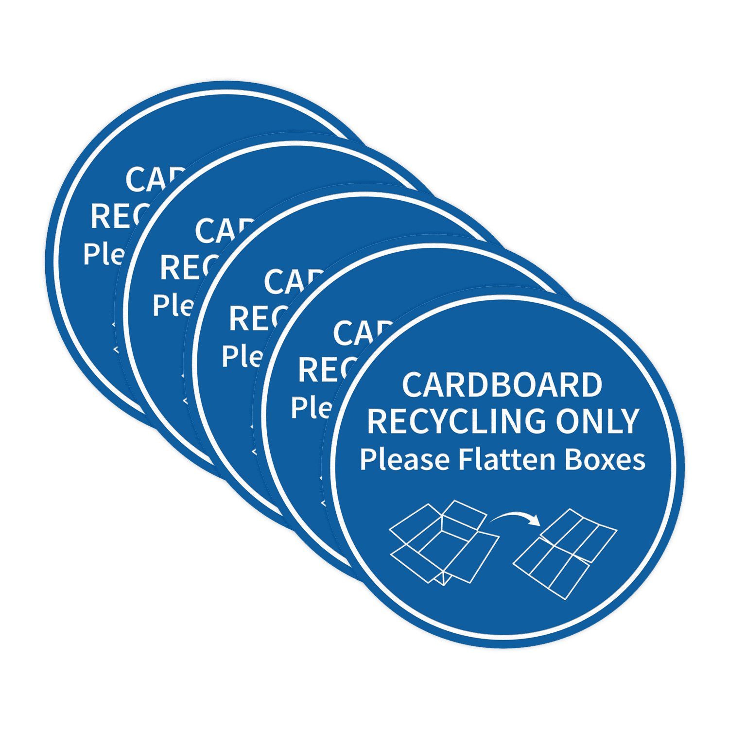 Signs ByLITA Circle Cardboard Recycling Only Please Flatten Boxes Sign ...