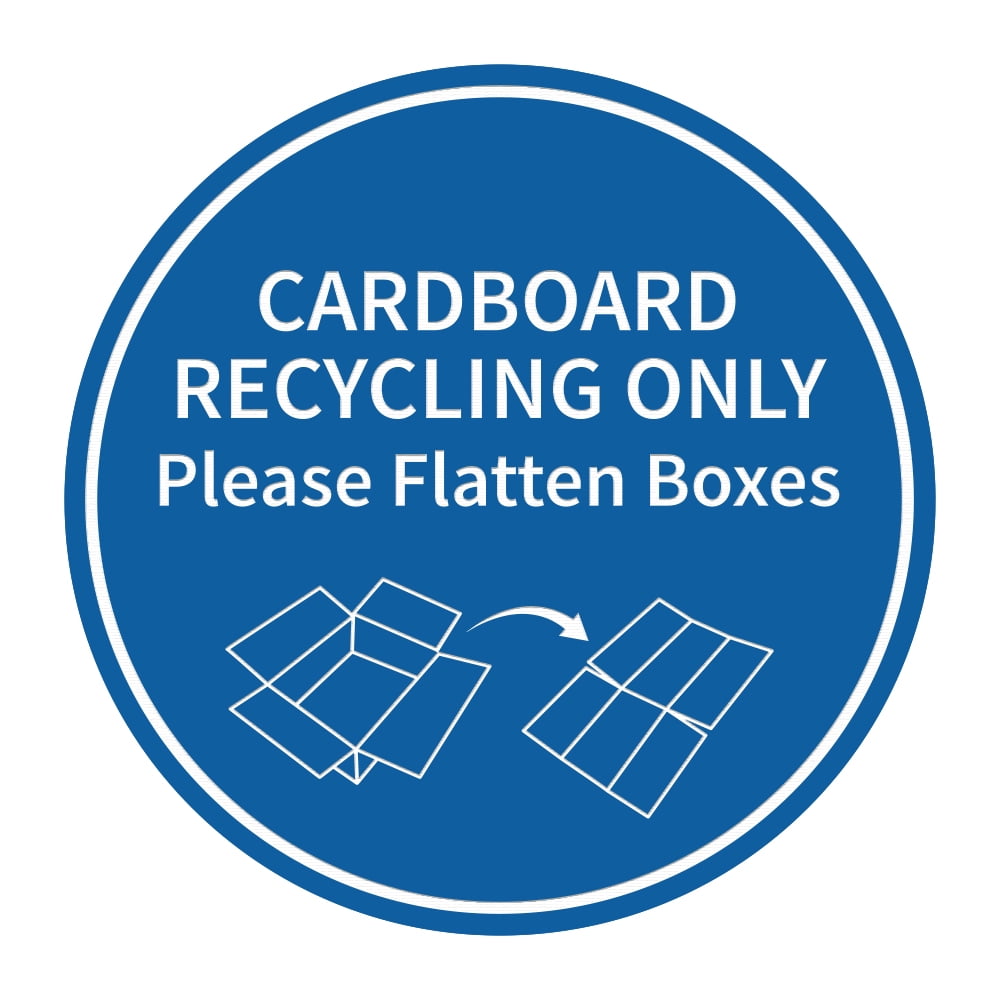 Signs ByLITA Circle Cardboard Recycling Only Please Flatten Boxes Sign ...