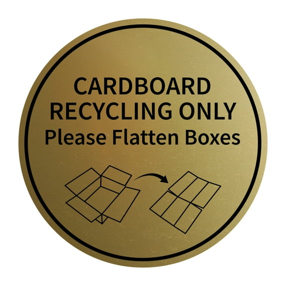 Signs ByLITA Circle Cardboard Recycling Only Please Flatten Boxes Sign ...